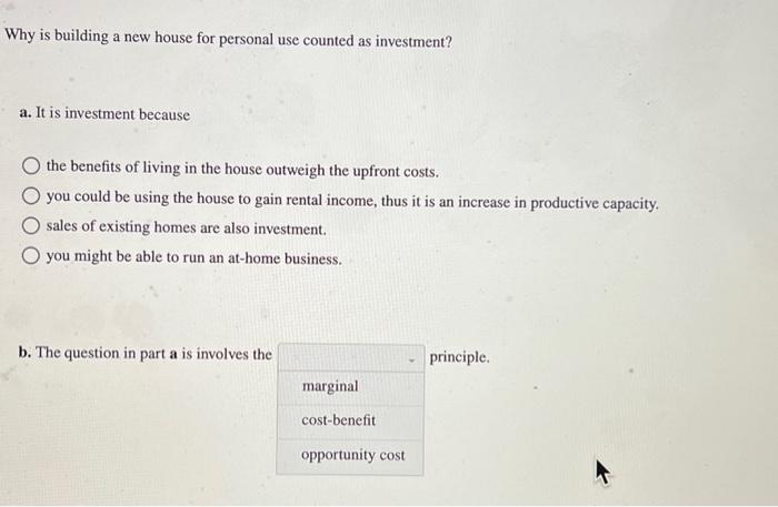 Solved Why is building a new house for personal use counted | Chegg.com