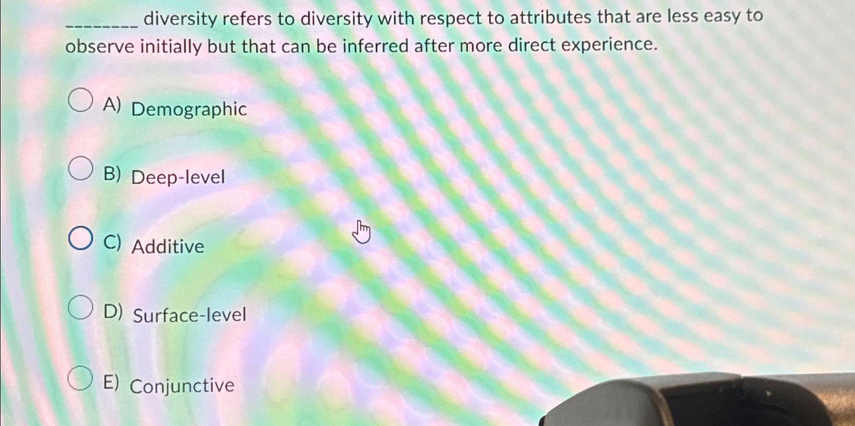 Solved diversity refers to diversity with respect to | Chegg.com