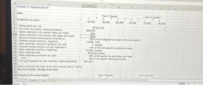 Solved URGENTA 1 Chapter 8: Applying Excel 7568LOS EN 2 3 | Chegg.com