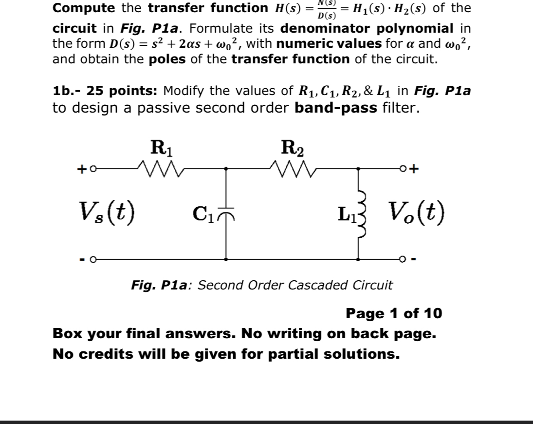 Solved Compute the transfer function | Chegg.com