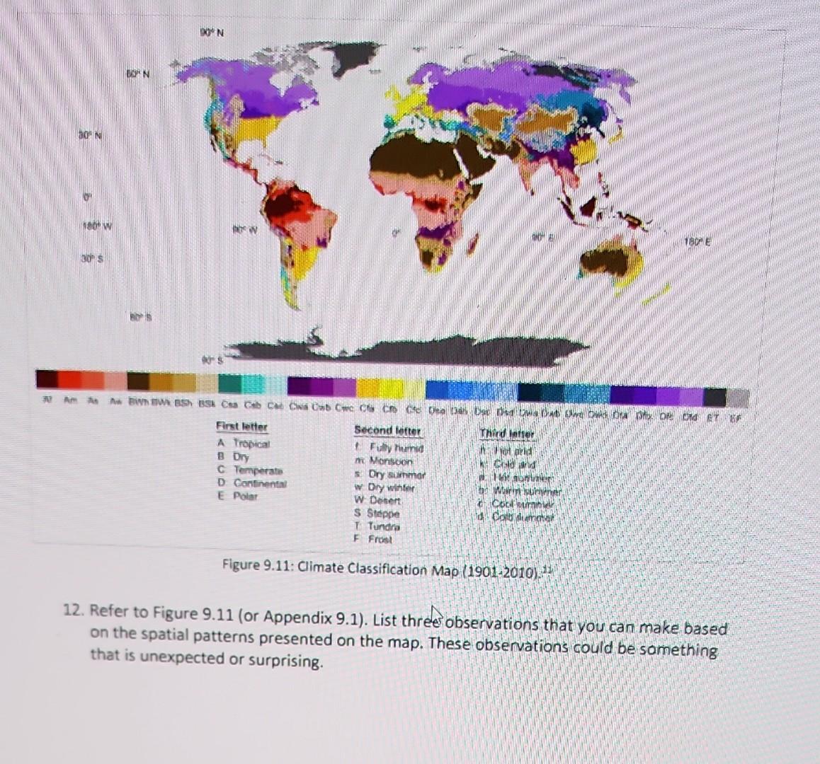 Solved Figure 9.11: Climate Classification Map (1901−2010), | Chegg.com