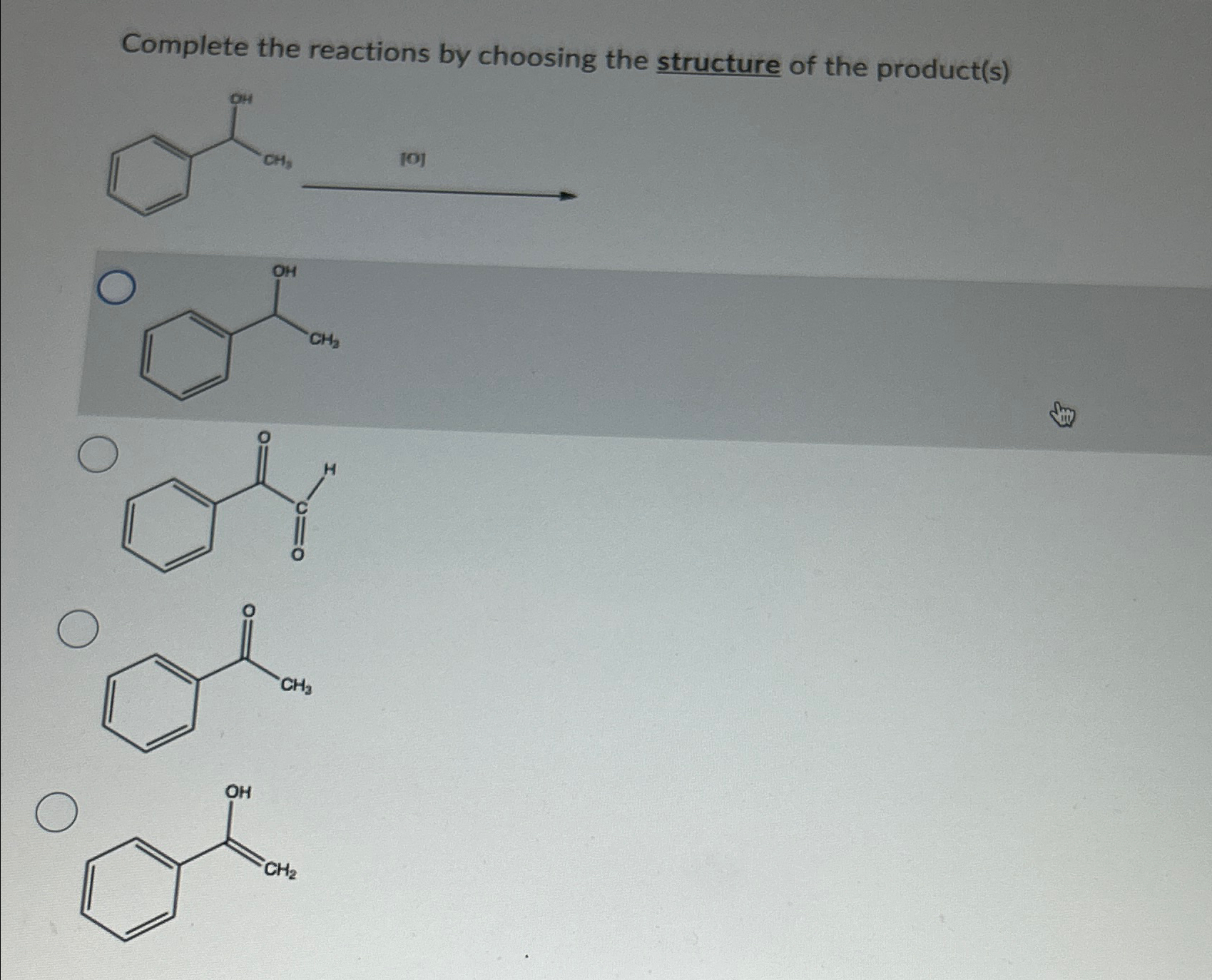 Solved Complete the reactions by choosing the structure of | Chegg.com