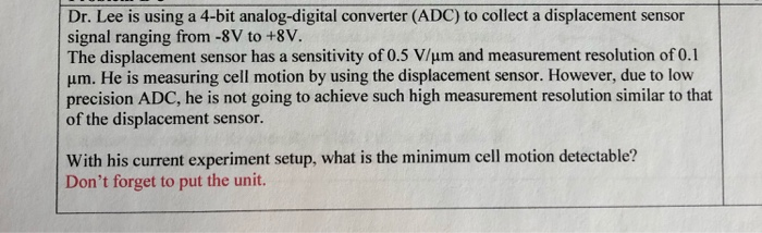 Solved Dr. Lee is using a 4-bit analog-digital converter | Chegg.com
