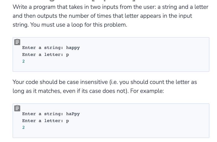 Solved Write a program (python) that takes in two inputs | Chegg.com