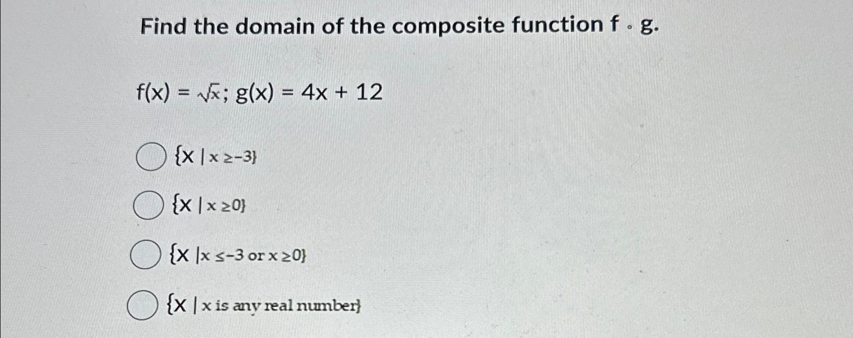 Solved Find the domain of the composite function | Chegg.com