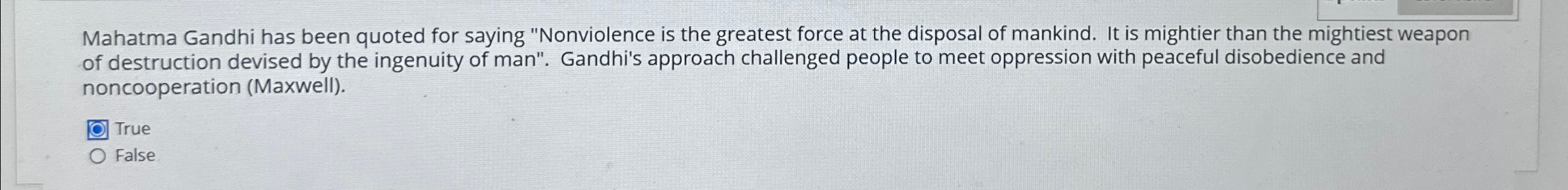 Solved Mahatma Gandhi has been quoted for saying | Chegg.com