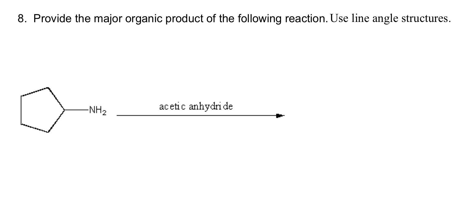 Provide the major organic product of the following | Chegg.com