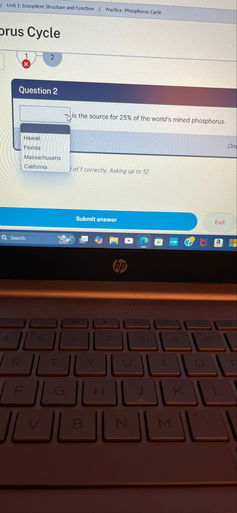 Solved Unit 1: Ecosystem Structure and Function / ﻿Practice: | Chegg.com
