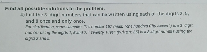 Solved Find all possible solutions to the problem.List the | Chegg.com