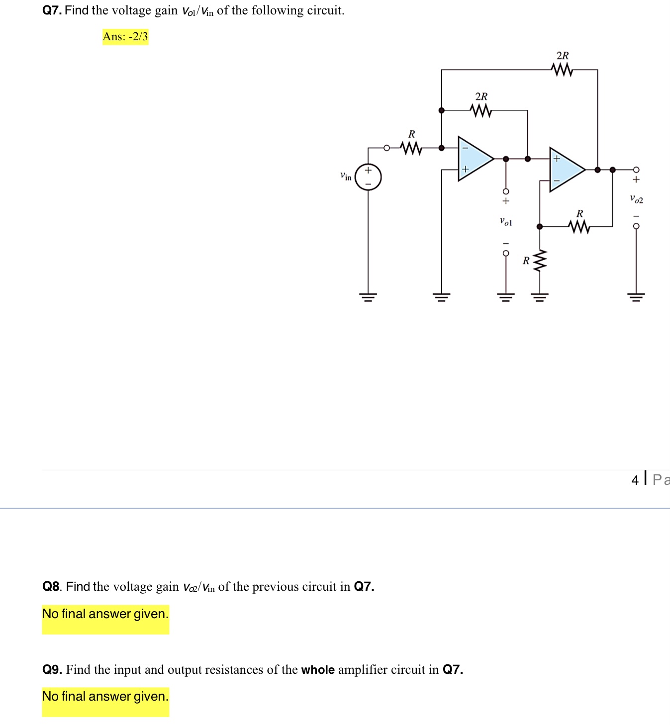Solved please solve the three quetions Q7, ﻿Q8 ﻿and Q9Q7. | Chegg.com