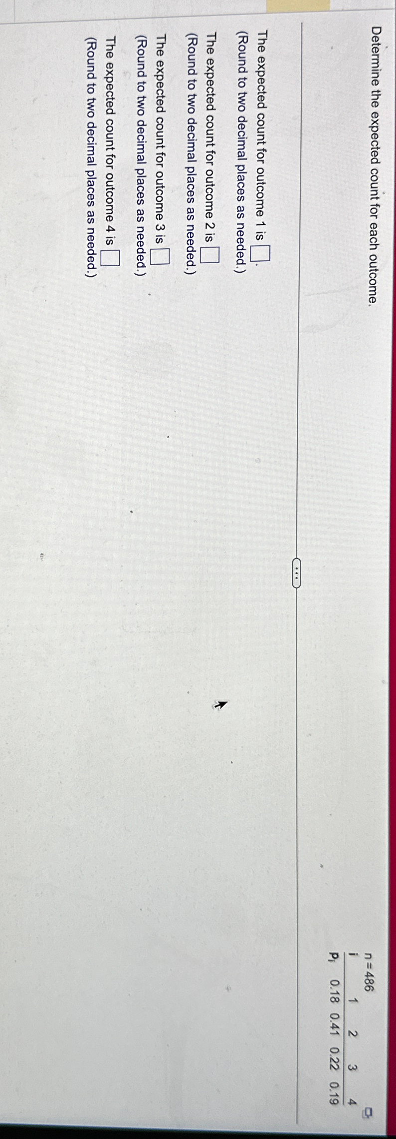 Solved Determine the expected count for each | Chegg.com