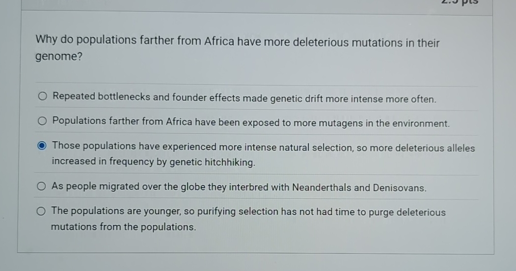 Solved Why do populations farther from Africa have more | Chegg.com