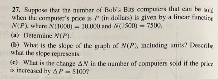 Solved 27. Suppose that the number of Bob's Bits computers | Chegg.com
