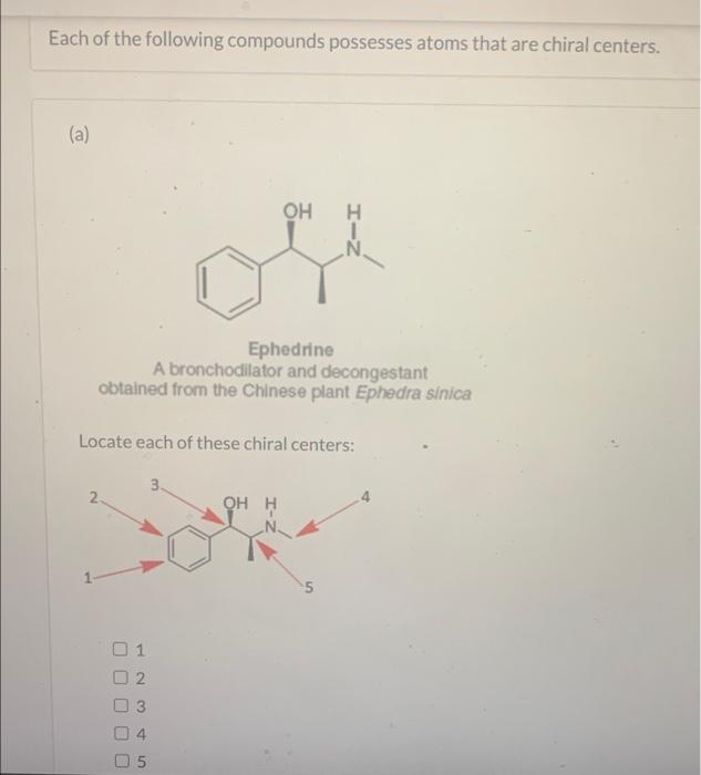 Solved Each of the following compounds possesses atoms that | Chegg.com