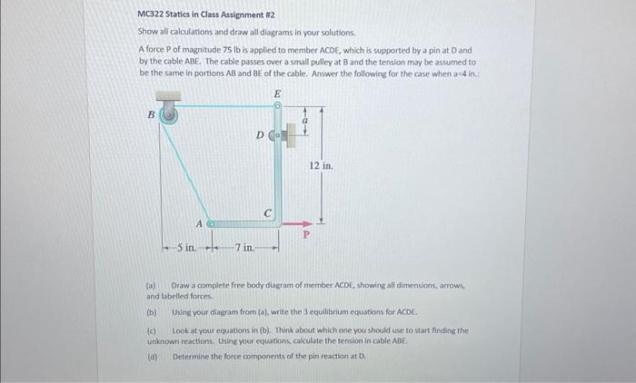 Solved MC322 Statics in Class Assignment \#2 Show all | Chegg.com