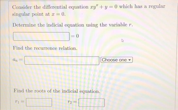 Solved Consider the differential equation xy′′+y=0 which has | Chegg.com