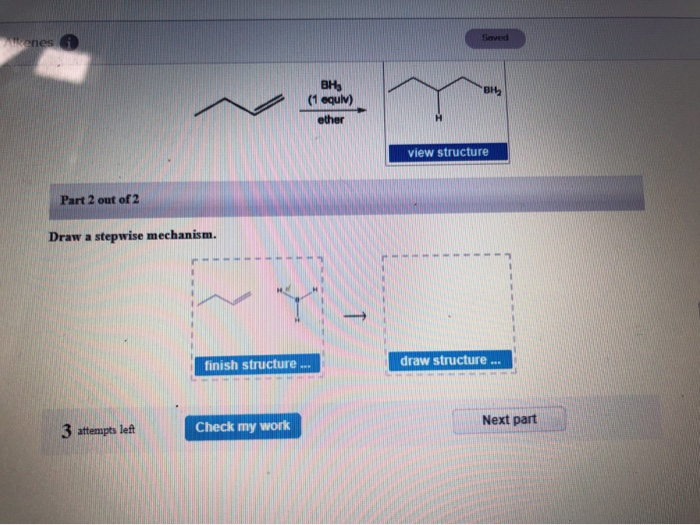 Solved Saved kenes BHS (1 equiv) ether view structure Part 2 | Chegg.com