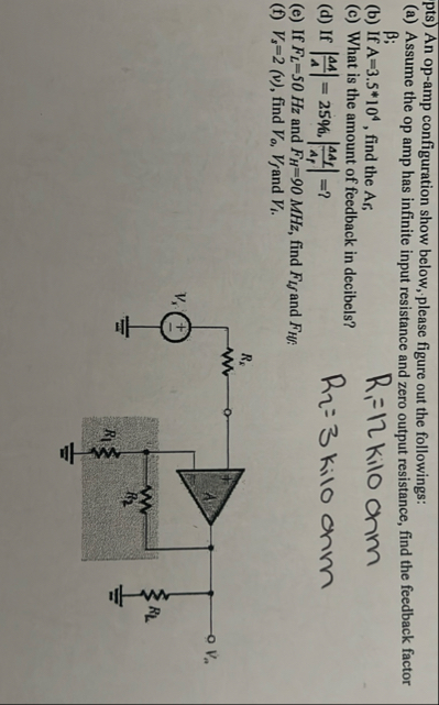 Solved pts) ﻿An op-amp configuration show below, please | Chegg.com