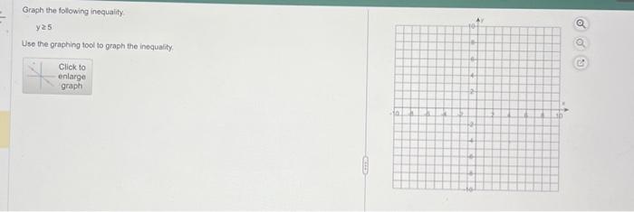 Solved Graph the following inequality. y25 Use the graphing | Chegg.com
