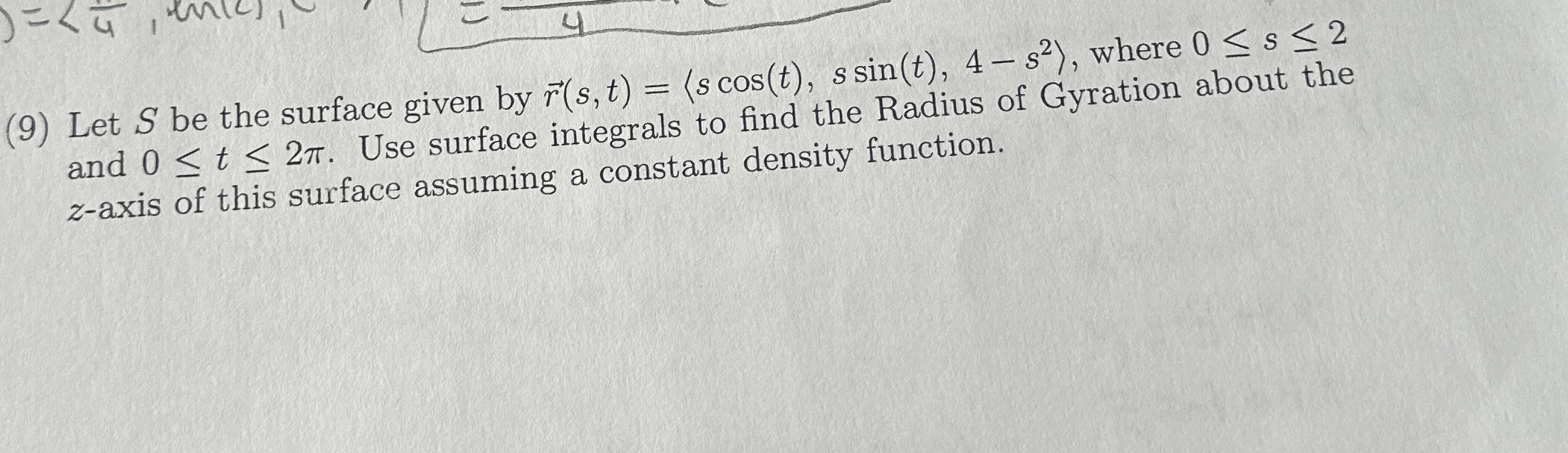 Solved (9) ﻿Let S ﻿be the surface given by | Chegg.com
