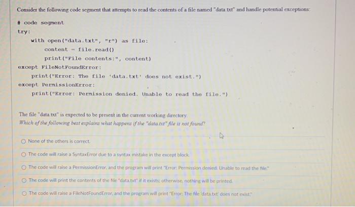 Solved Consider the following code segment: H Code that may | Chegg.com