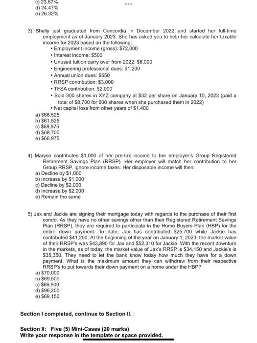 Solved Section I: Five (5) Multiple-Choice Questions (5 | Chegg.com