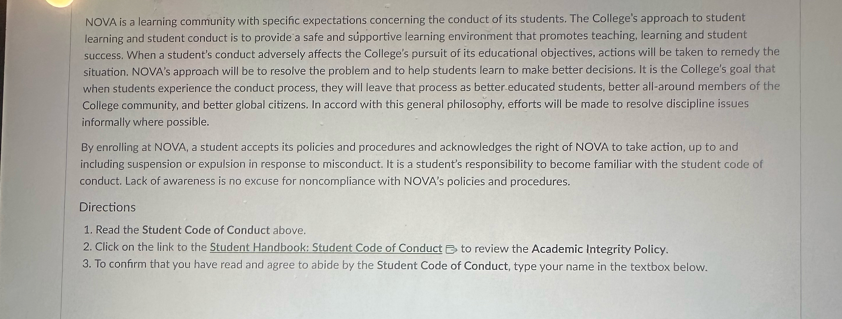 Solved NOVA is a learning community with specific | Chegg.com