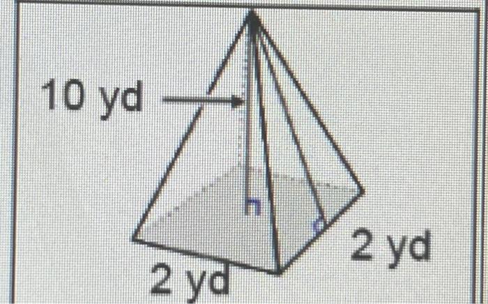 Solved find the area of the bas, height of the figure, | Chegg.com