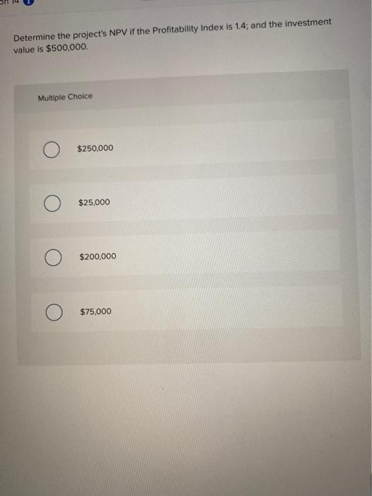 Solved Determine the project's NPV if the Profitability | Chegg.com
