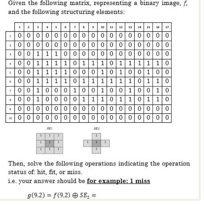 Given the following matrix, representing a binary | Chegg.com