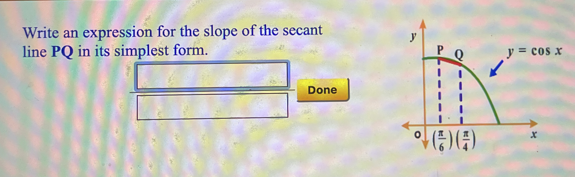 Solved Write an expression for the slope of the secantline | Chegg.com