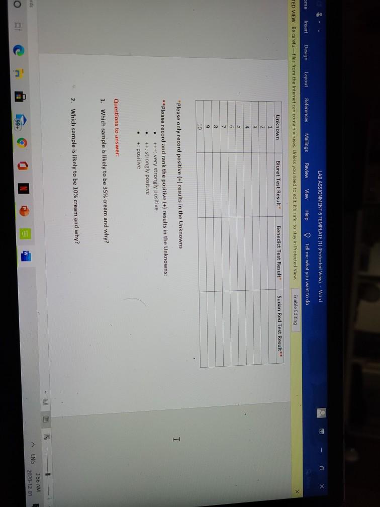 LAB ASSIGNMENT 6 TEMPLATE (1) (Protected View) - Word | Chegg.com