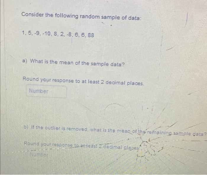 Solved Consider the following random sample of data: | Chegg.com