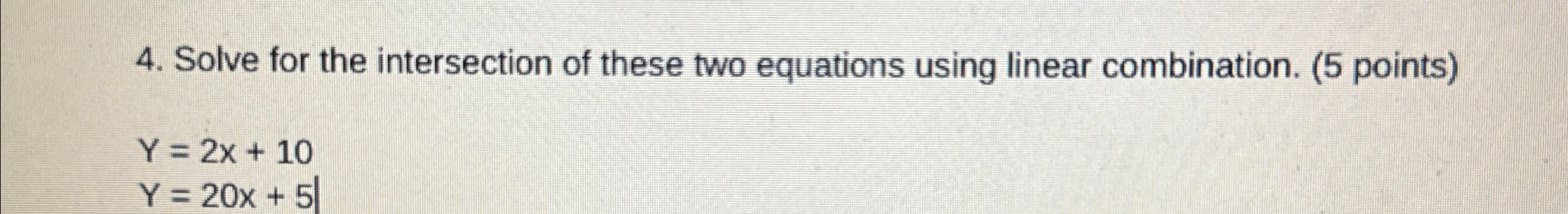Solved Solve for the intersection of these two equations | Chegg.com