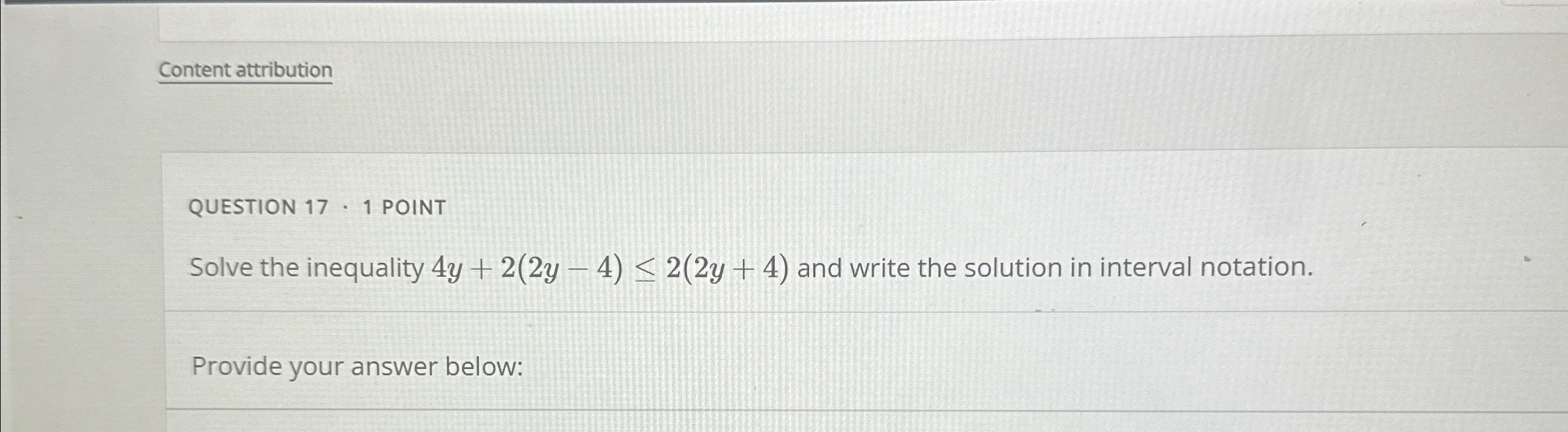Solved Content attributionQUESTION 17*1 POINTSolve the | Chegg.com Solved Content attributionQUESTION 17*1 POINTSolve the | Chegg.com