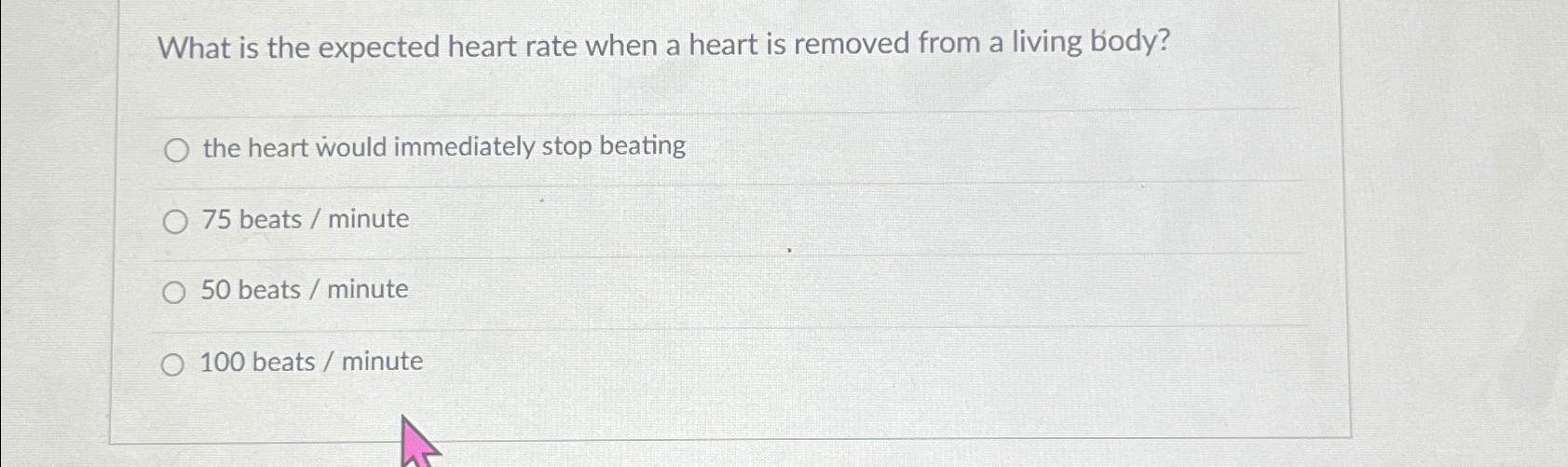 Solved What is the expected heart rate when a heart is | Chegg.com