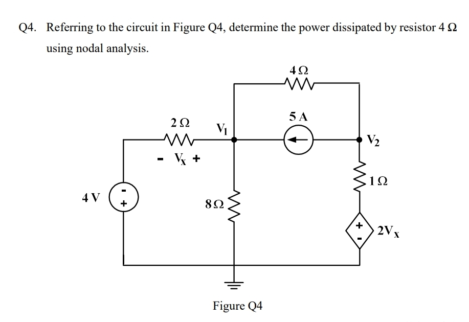 Solved Q4. ﻿Referring to the circuit in Figure Q4, | Chegg.com