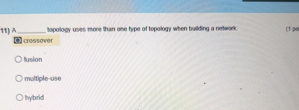 Solved A q, ﻿topology uses more than one type of topology | Chegg.com