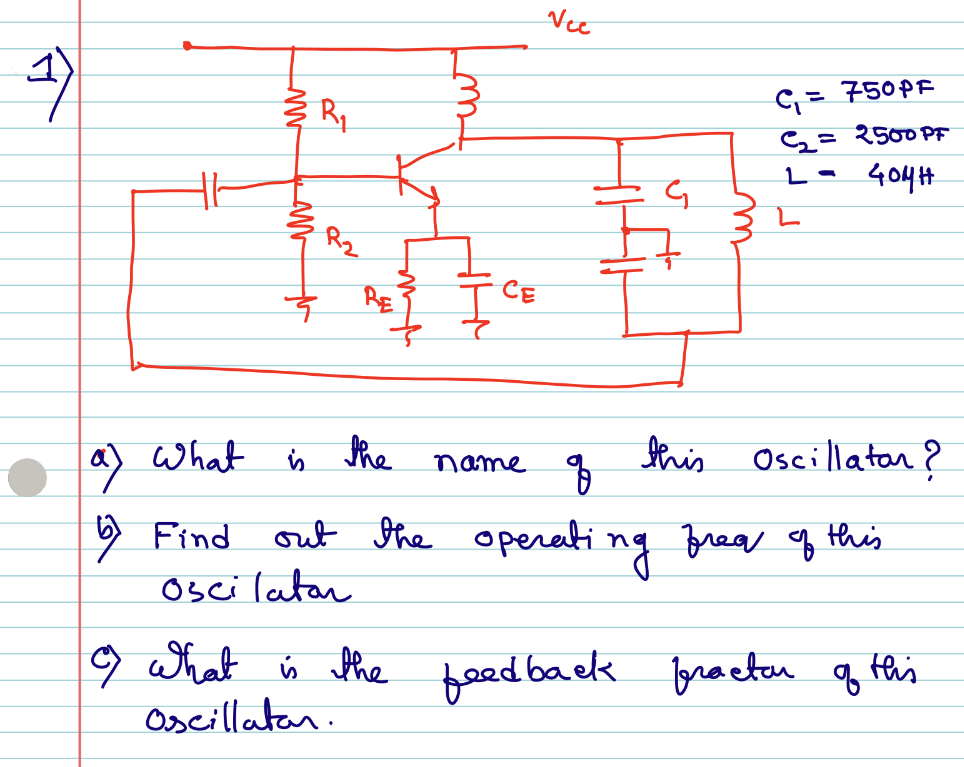 Solved a) ﻿What is the name of this Oscillator?b) ﻿Find out | Chegg.com
