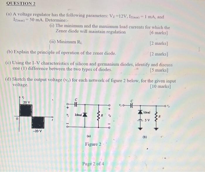 Solved (a) A voltage regulator has the following parameters: | Chegg.com