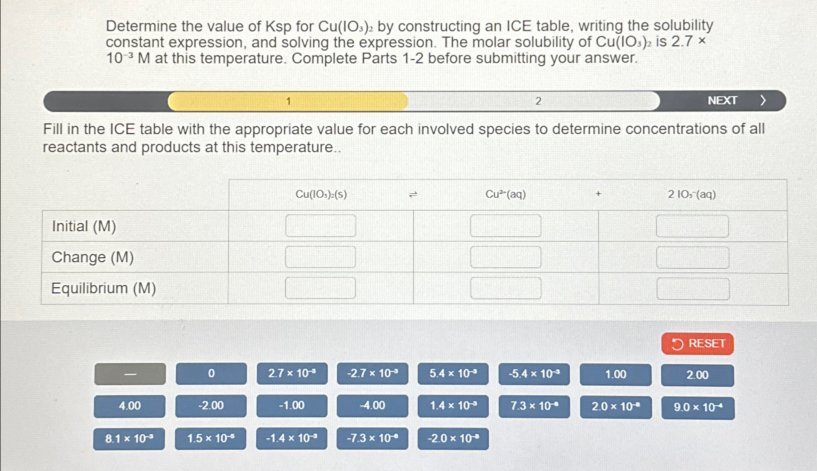Solved Determine the value of Ksp ﻿for Cu(IO3)2 ﻿by | Chegg.com