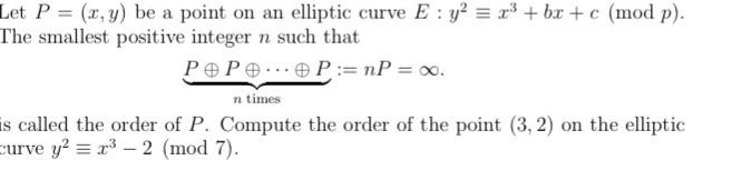 Solved Let P=(x,y) be a point on an elliptic curve | Chegg.com