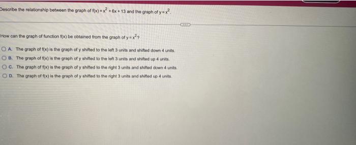Solved Describe the relationship between the graph of | Chegg.com