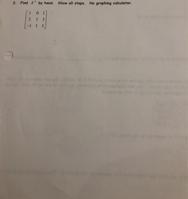 Solved 2. Find A' by hand. Show all steps. No graphing | Chegg.com