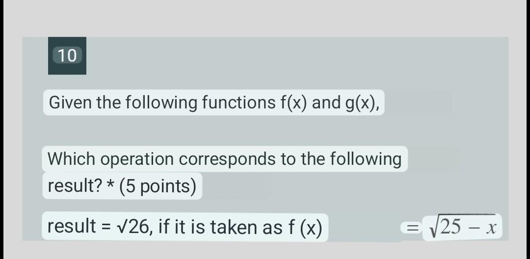 Solved Given the following functions f(x) and g(x), Which | Chegg.com Solved Given the following functions f(x) and g(x), Which | Chegg.com