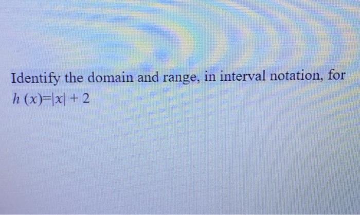 Solved Identify the domain and range, in interval notation, | Chegg.com
