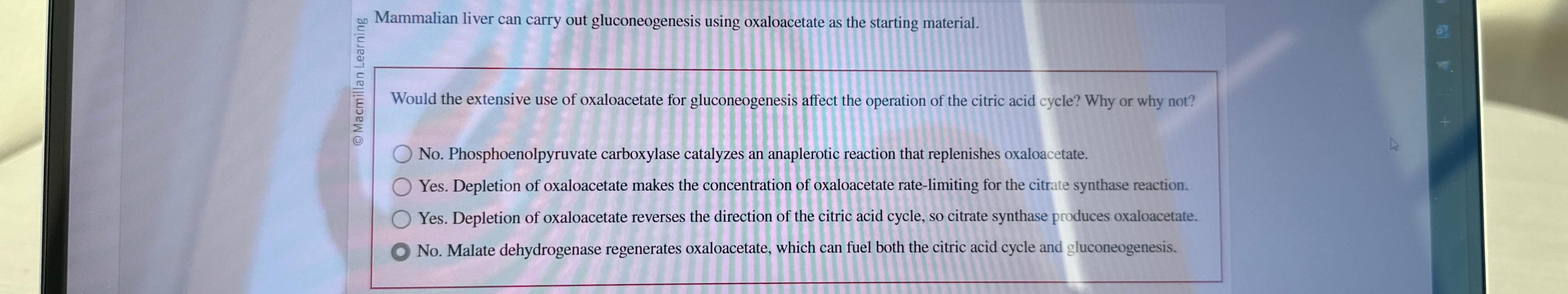 Solved an Mammalian liver can carry out gluconeogenesis | Chegg.com