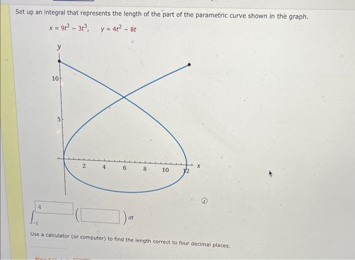 Solved Set up an integral that represents the length of the | Chegg.com