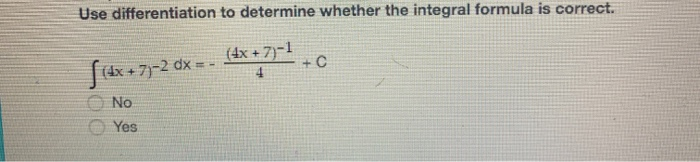 Solved Use differentiation to determine whether the integral | Chegg.com