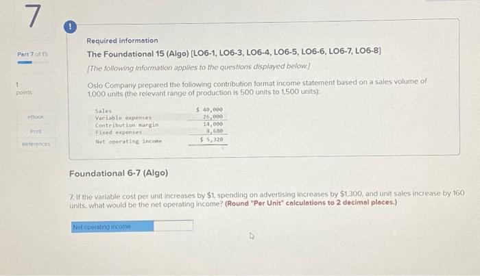 Solved Required information The Foundational 15 (Algo) | Chegg.com